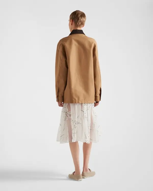 Prada Technical Canvas Blouson Jacket - Camel Brown | Editorialist